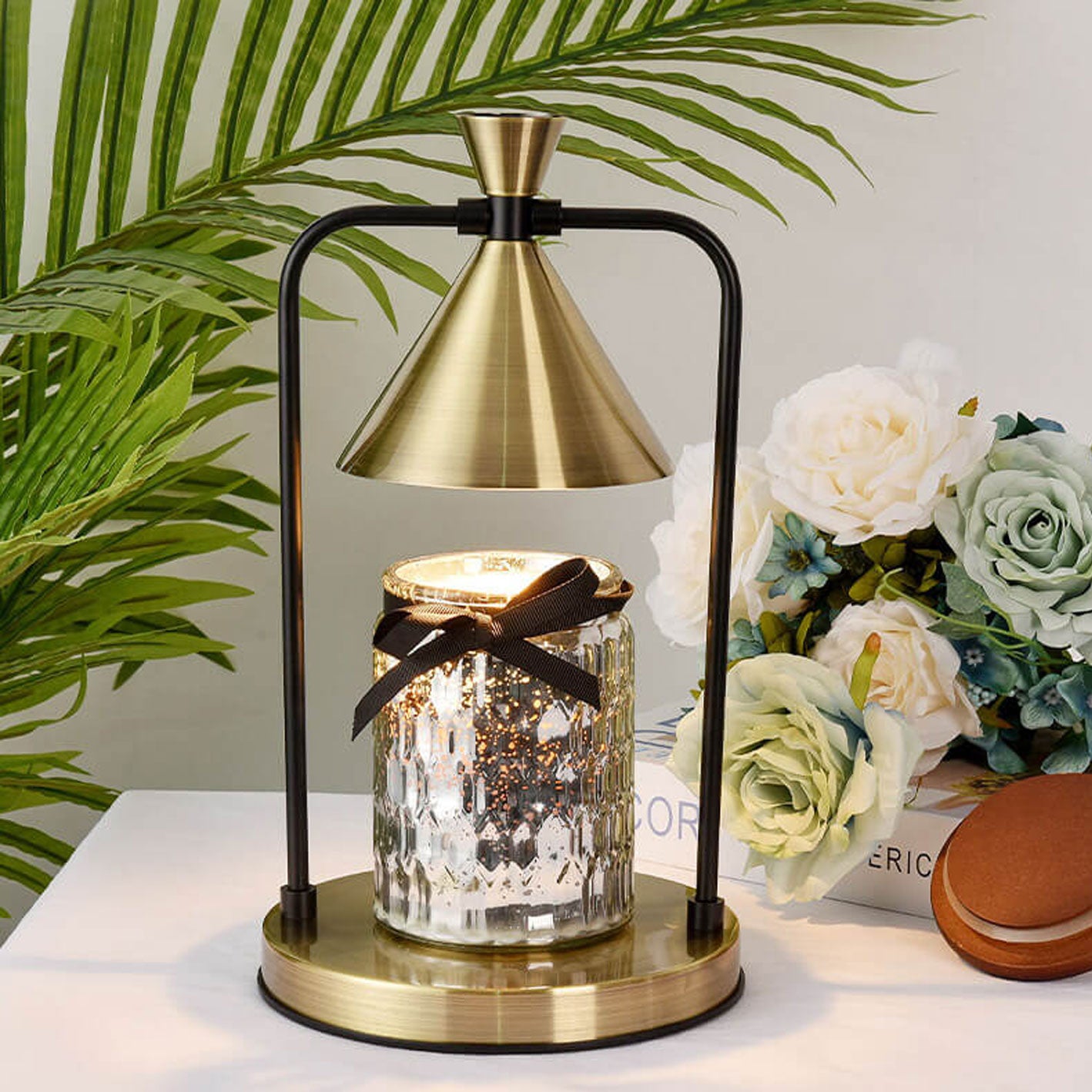 European Luxury Metal Cone Shade 1-Light Melting Wax Table Lamp ...