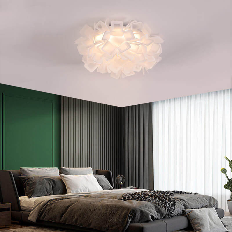 Nordic Acrylic Colorful Round Flower LED Flush Mount Ceiling Light ...