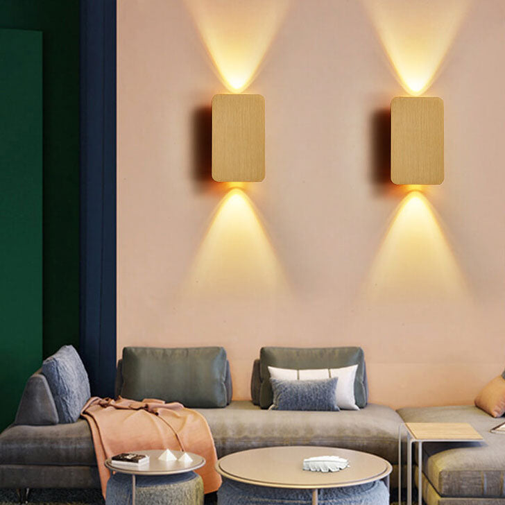 Nordic Minimalist Aluminum Rectangular Flat Panel LED Wall Sconce Lamp ...