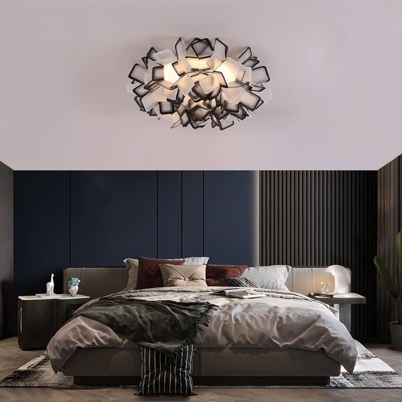 Nordic Acrylic Colorful Round Flower LED Flush Mount Ceiling Light ...