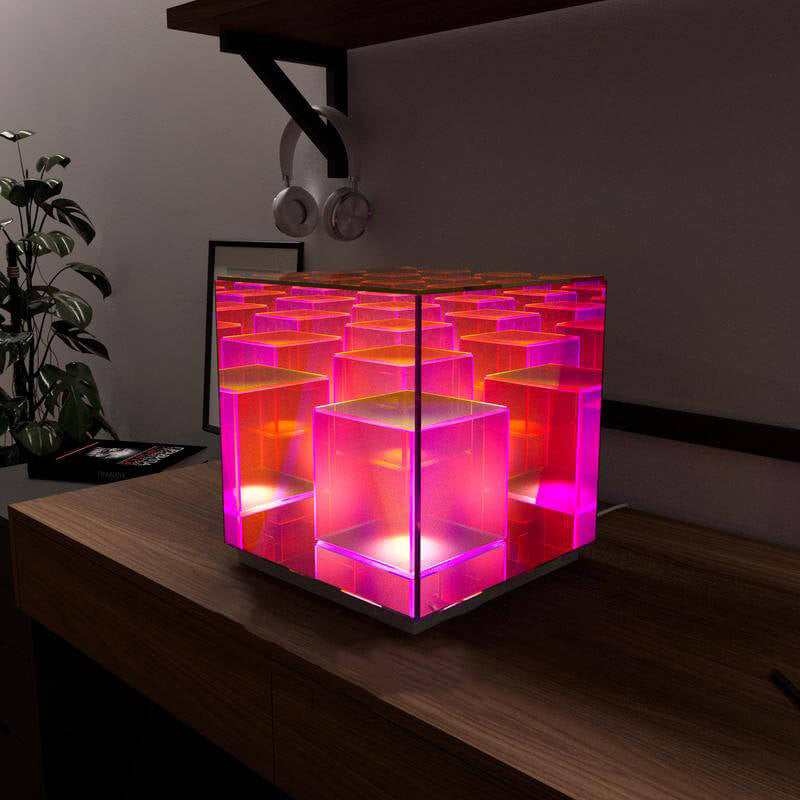 Nordic Creative Stereo Rubik's Cube LED Night Light Touch Switch Table ...
