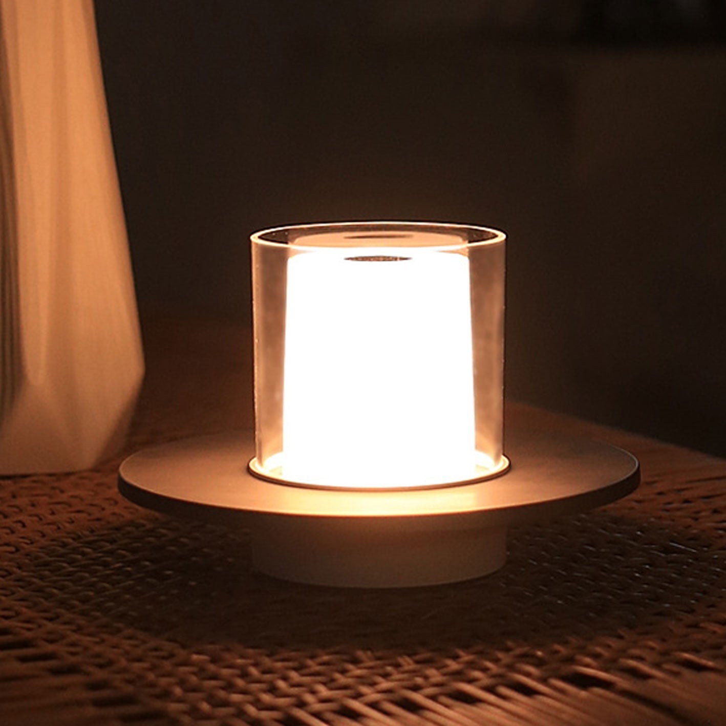 Modern Light Luxury Cylindrical LED Candlestick Night Light Table Lamp ...