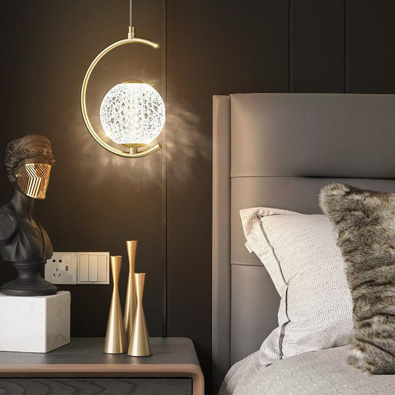 Modern Acrylic Round Ball Half Round LED Pendant Light – BulbSquare