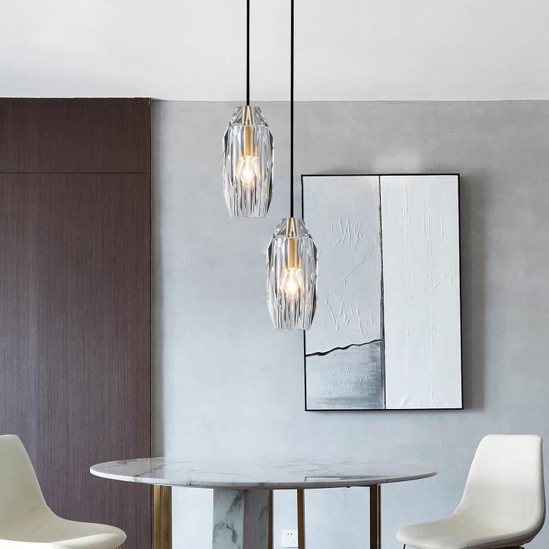 Modern Crystal 1-Light Geometry Pendant Light – BulbSquare