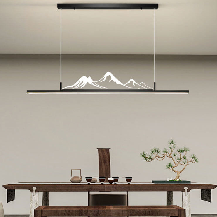 Chinese Style Retro Long Strip Mountain Peak Design Decorative LED Cha ...