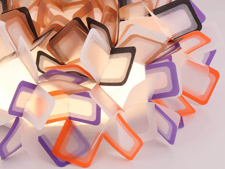 Nordic Acrylic Colorful Round Flower LED Flush Mount Ceiling Light ...