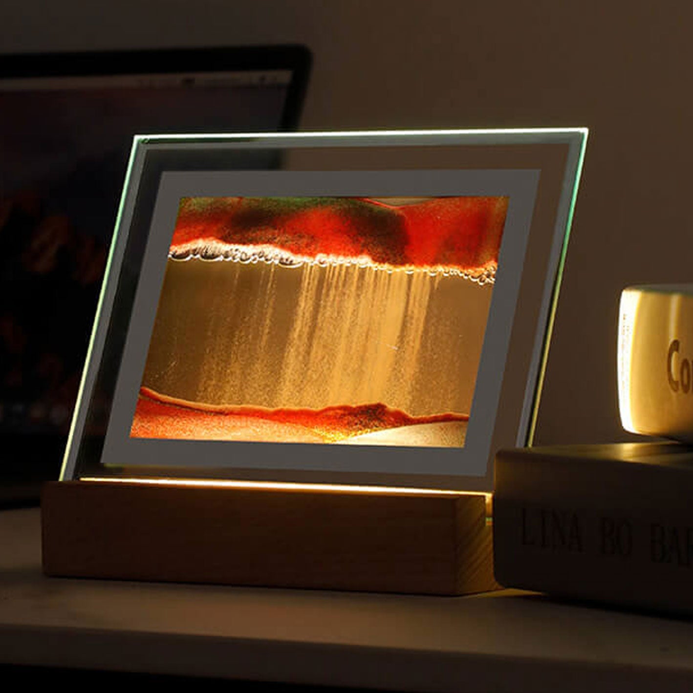 مصباح طاولة ديكوري LED مربع الشكل Creative Quicksand – BulbSquare