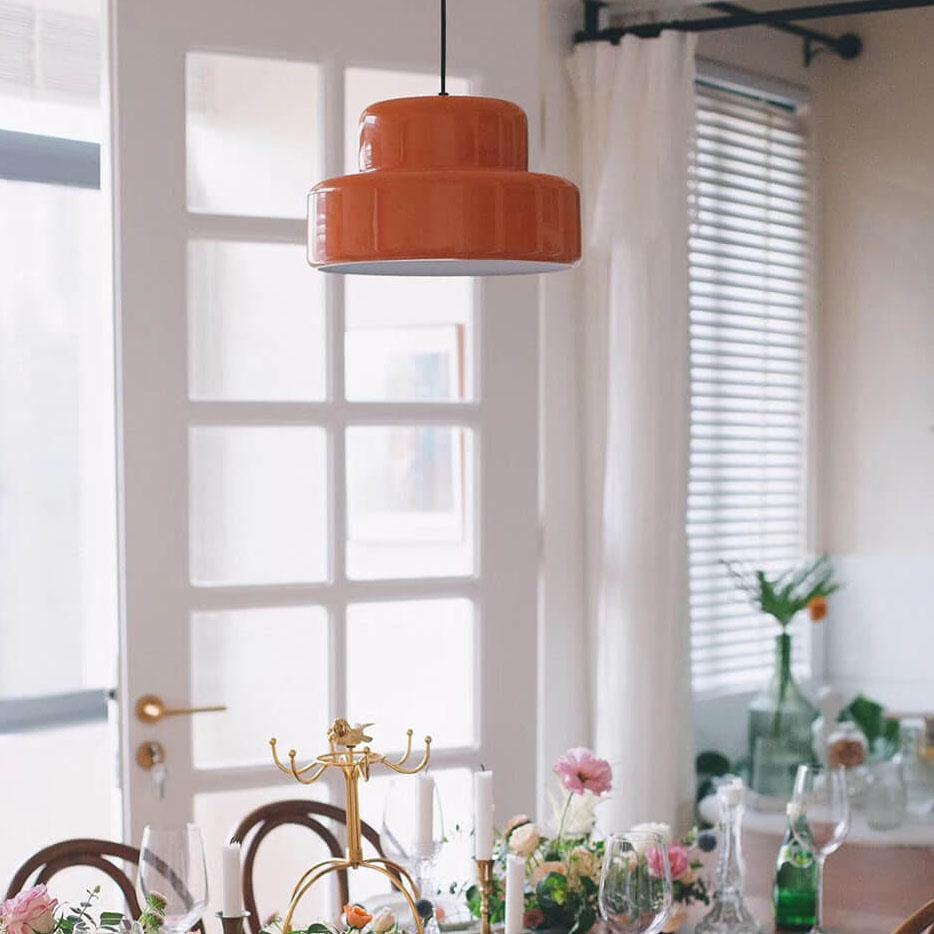 Modern Orange Double Layer Metal 1-Light Pendant Light – BulbSquare