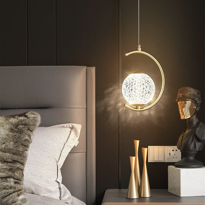 Modern Acrylic Round Ball Half Round LED Pendant Light – BulbSquare