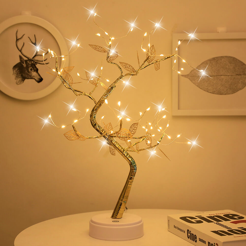Golden Leaf Small Tree Light USB Small LED Table Lamps – BulbSquare